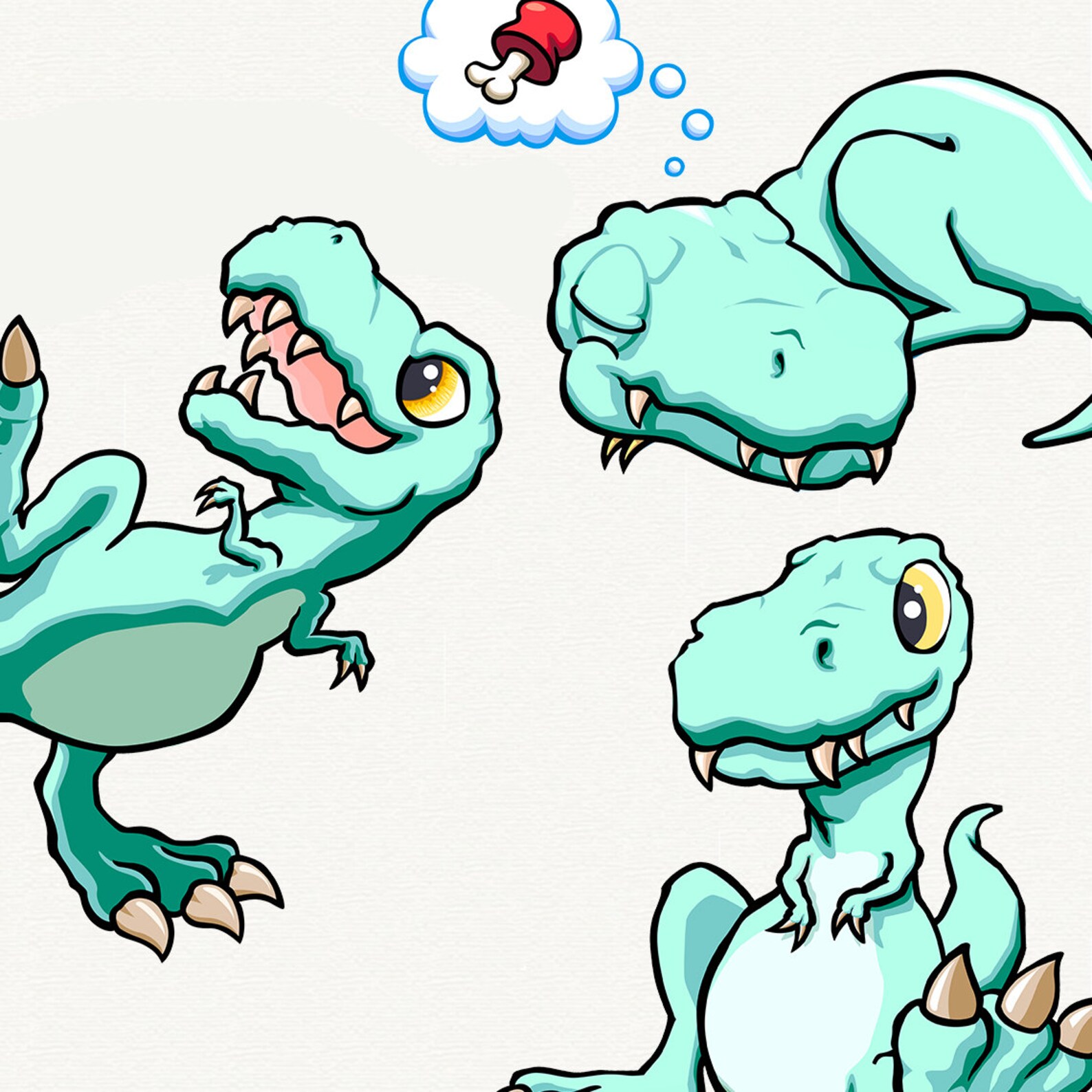 Dinosaur Clipart T Rex Stegosaurus Triceratops Dino Printable - Etsy