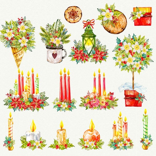 Christmas Clipart Bundles Instant Download Winter Clipart Snow | Etsy