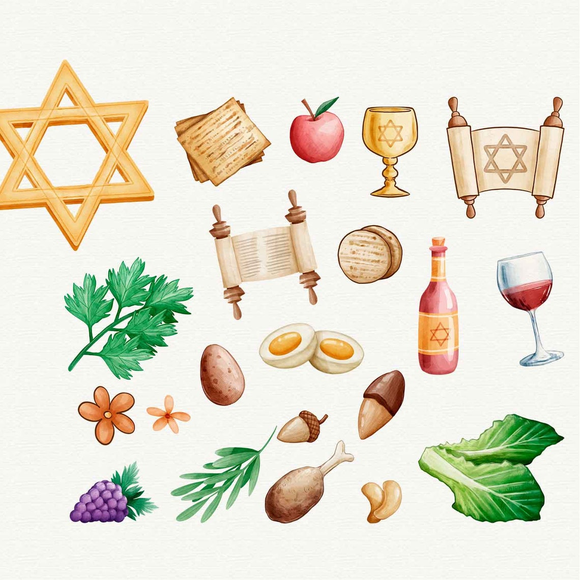Passover Clipart Happy Jewish Clip Art Passover Pesach Hagada - Etsy