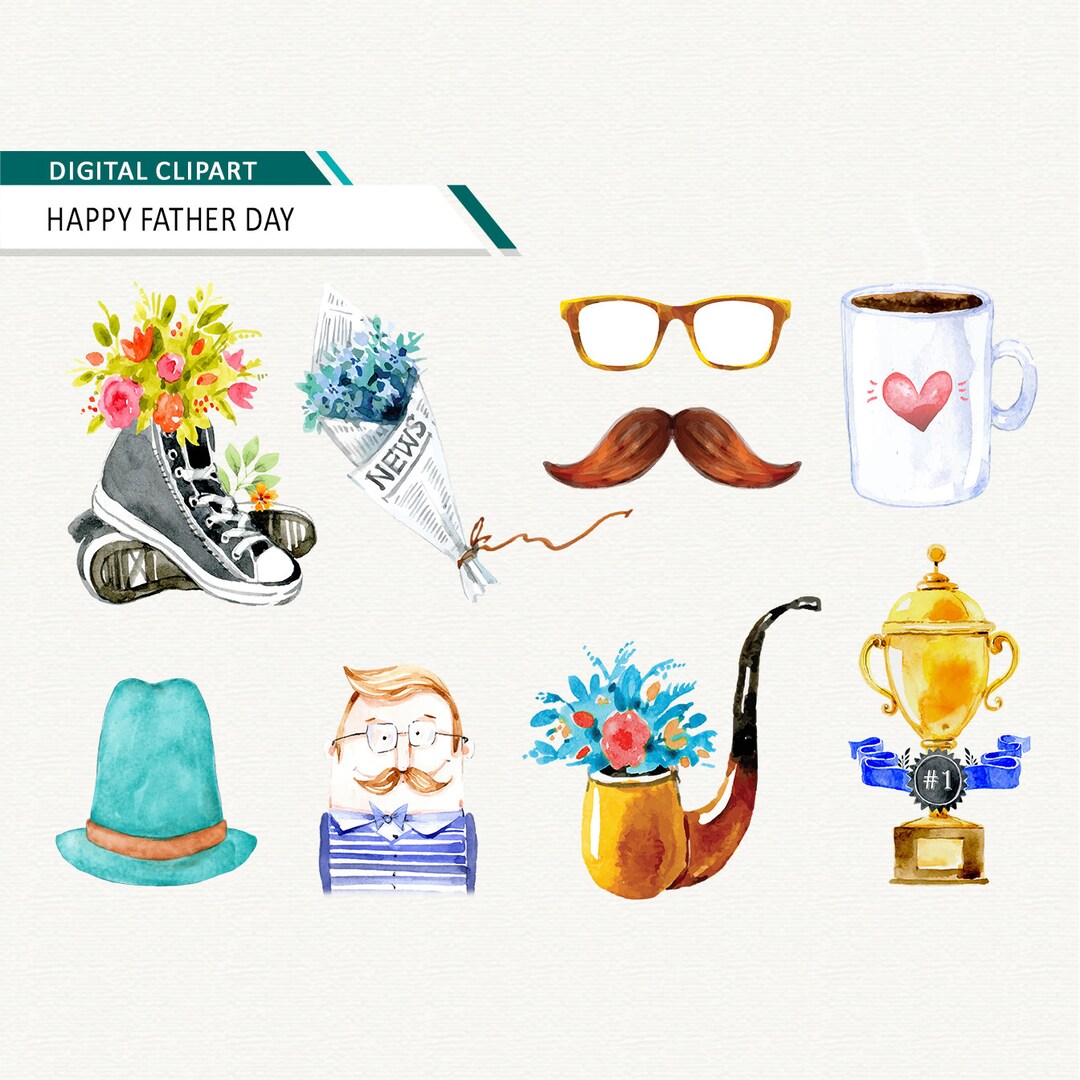 Father Day Clipart Watercolor Man Clip Art Gentleman Printable - Etsy