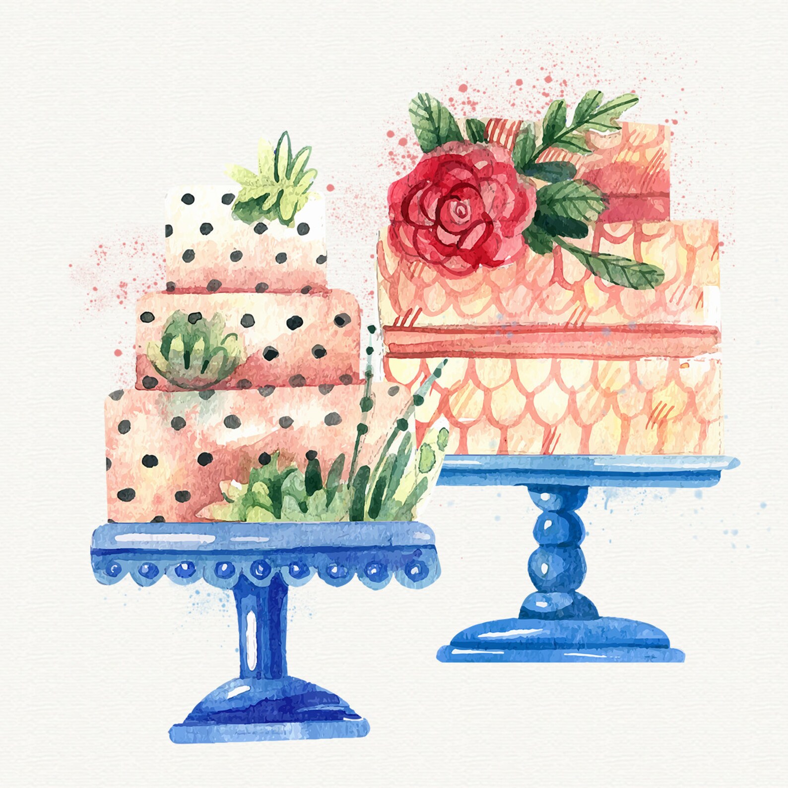 Watercolor Cake Clipart Birthday Cake Clip Art Watercolor - Etsy