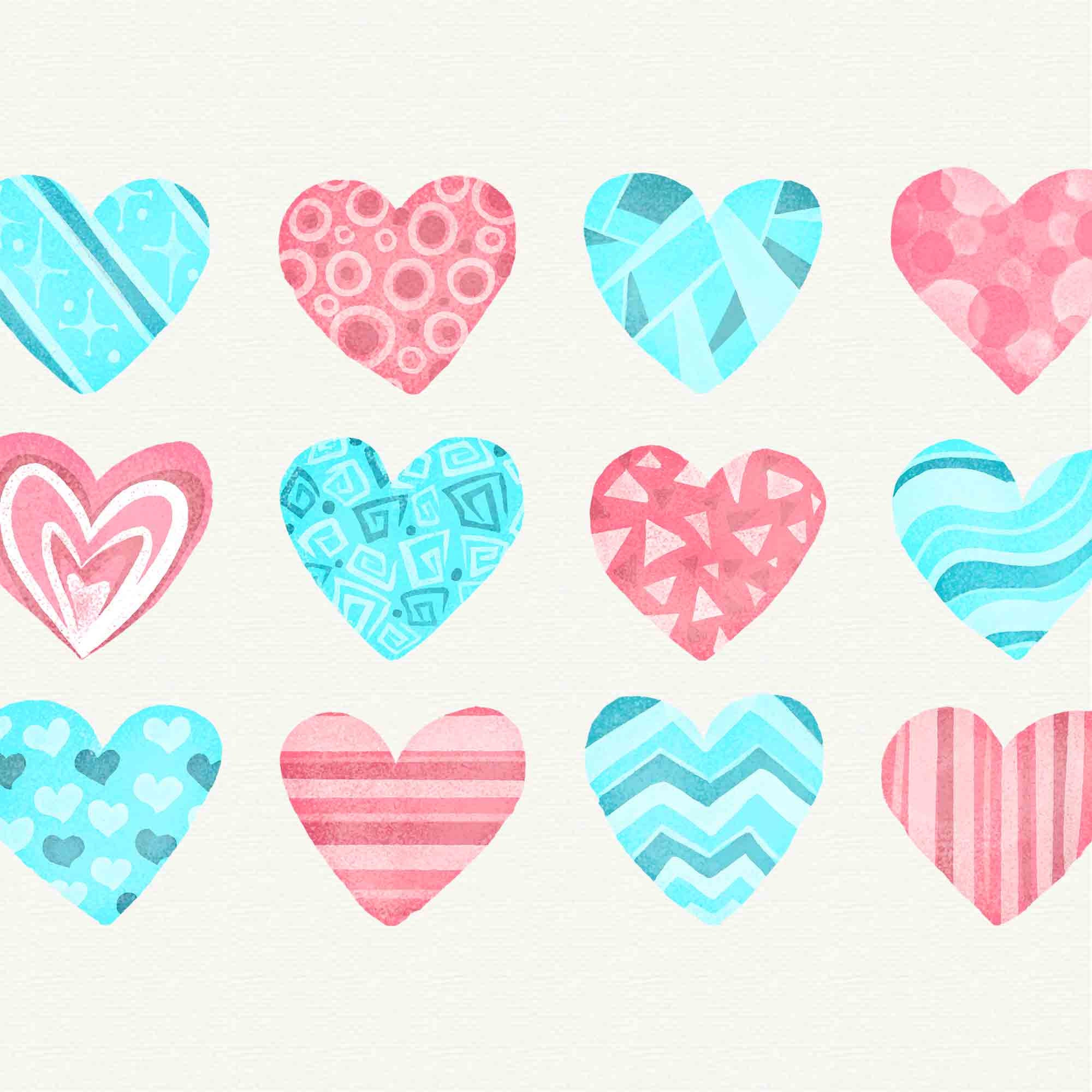 Watercolor Valentines Clipart Bundles Watercolor Love Clip Art - Etsy