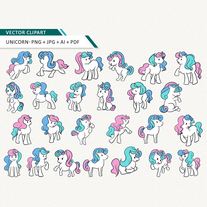 Unicorn clipart vector clipart fantasy clip art commercial use | Etsy
