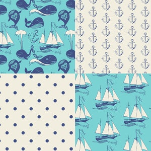 Nautical Sea Digital Paper Retro Summer Paper Pack Ocean Digital Paper ...