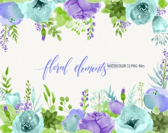 Bright and Colorful Flowers Clipart for Commercial Use - Etsy