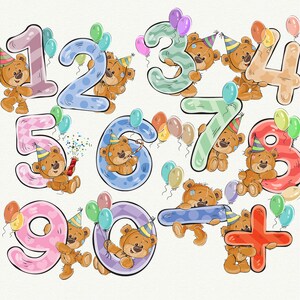 Bear Clipart - BIG PACK Little Teddy Bear Funny Clipart Set Instant ...