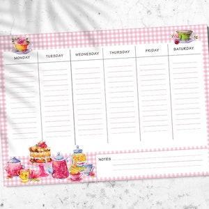 Weekly Planner Printable Tea Party Planner for Print Digital - Etsy
