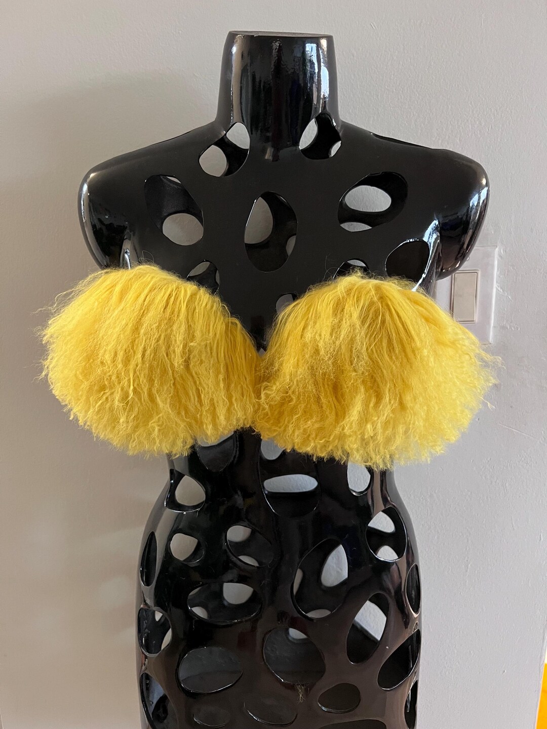 Fuzzy Bra (yellow) - Etsy