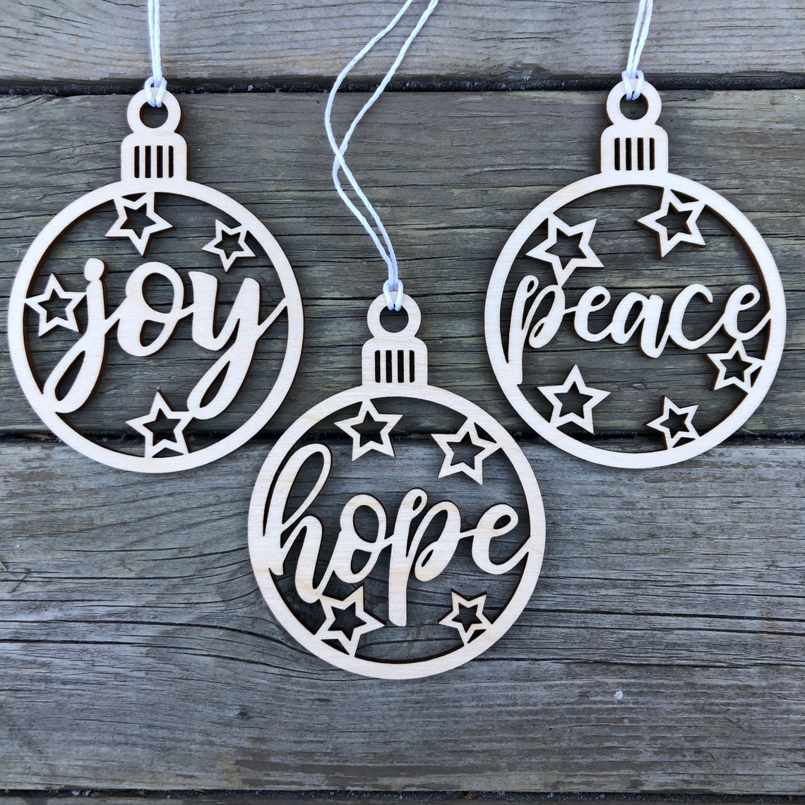 Hope Joy Peace Ornaments Christmas Tree Decorations | Etsy