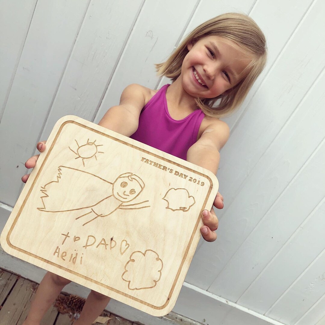 Engraved Drawing, Child’s Artwork, Kid Drawing, Personal, Love Letter ...