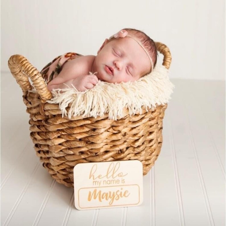 Hello My Name Is Name Tag Newborn Name Baby Name Sign Name | Etsy