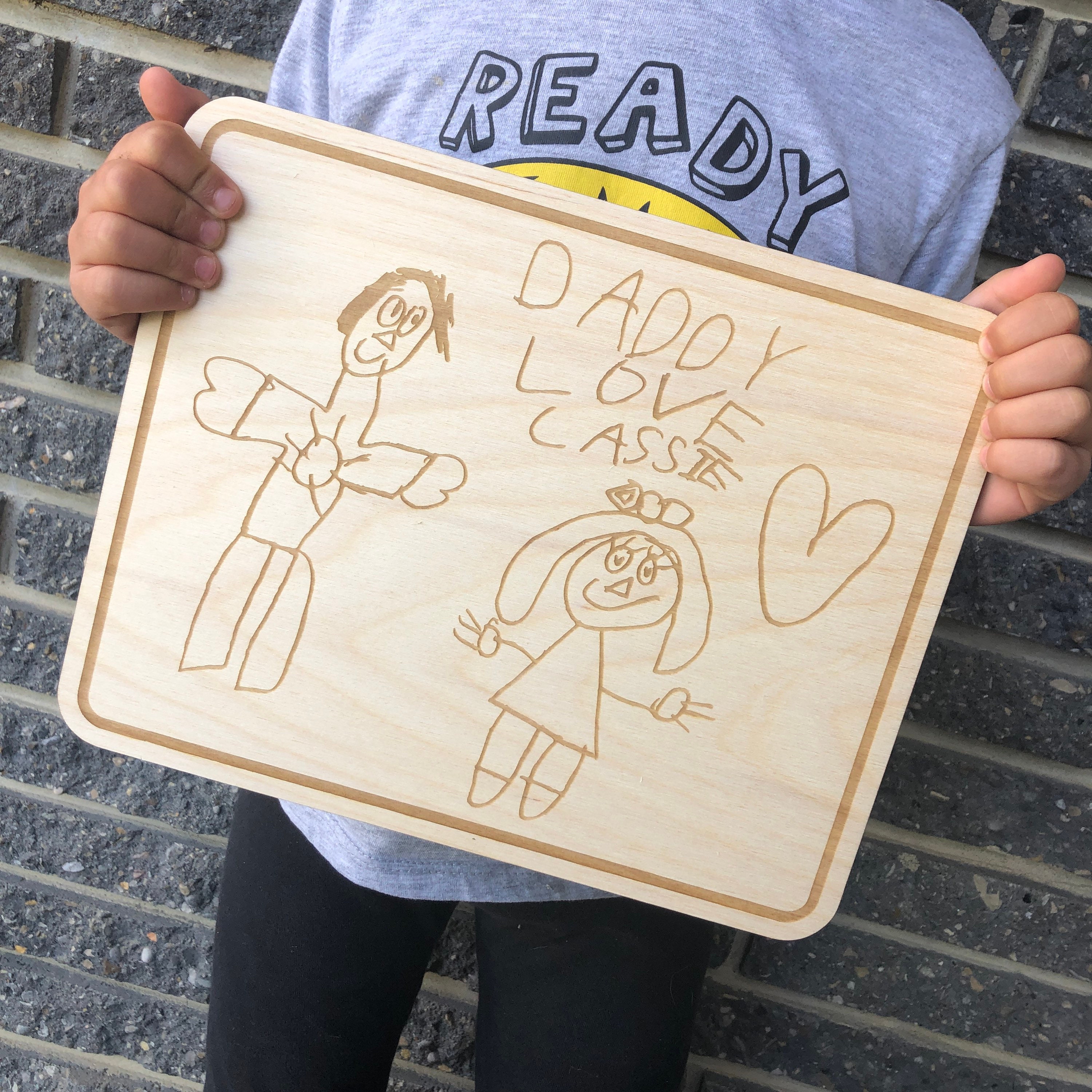 Engraved Drawing, Child’s Artwork, Kid Drawing, Personal, Love Letter ...