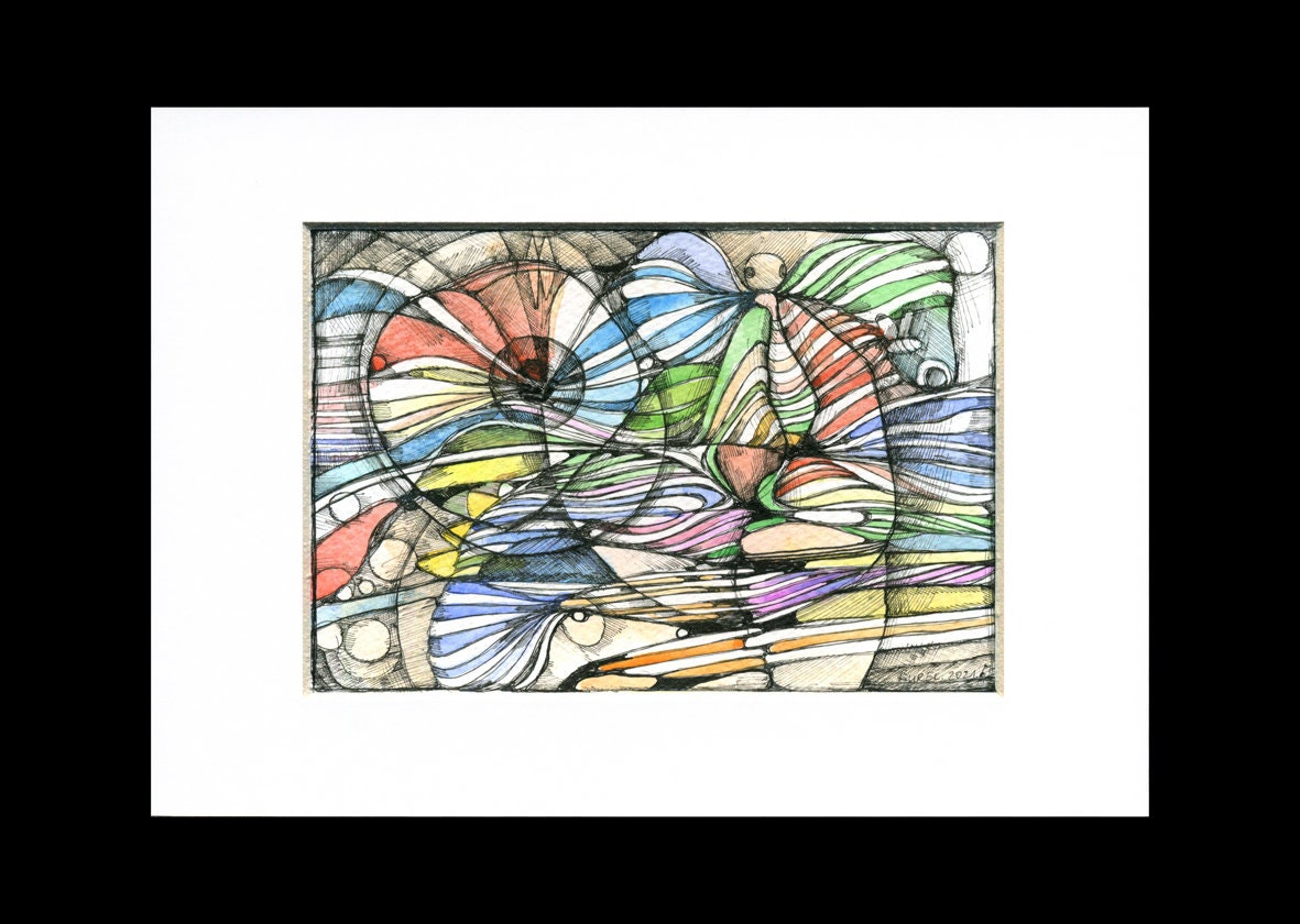 Mesh, Watercolor Painting Original Unique, Handmade Art, Rainbow ...