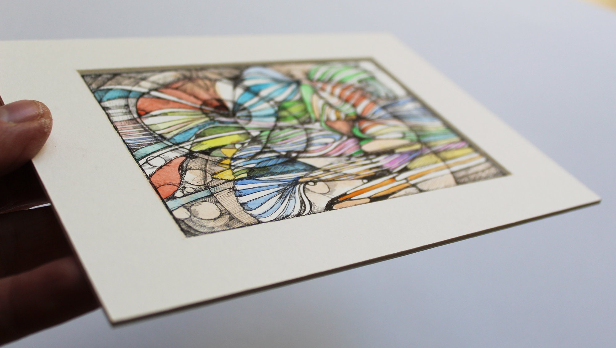 Mesh, Watercolor Painting Original Unique, Handmade Art, Rainbow ...