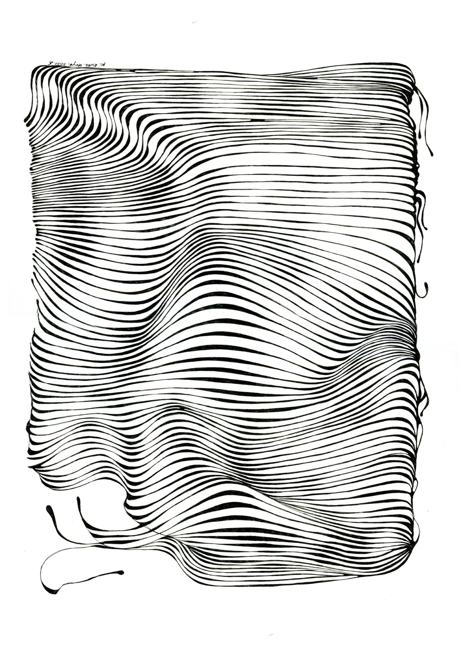 Lines Phenomenon XIII, Original, Handmade Art, Pen Drawing, Drawing ...