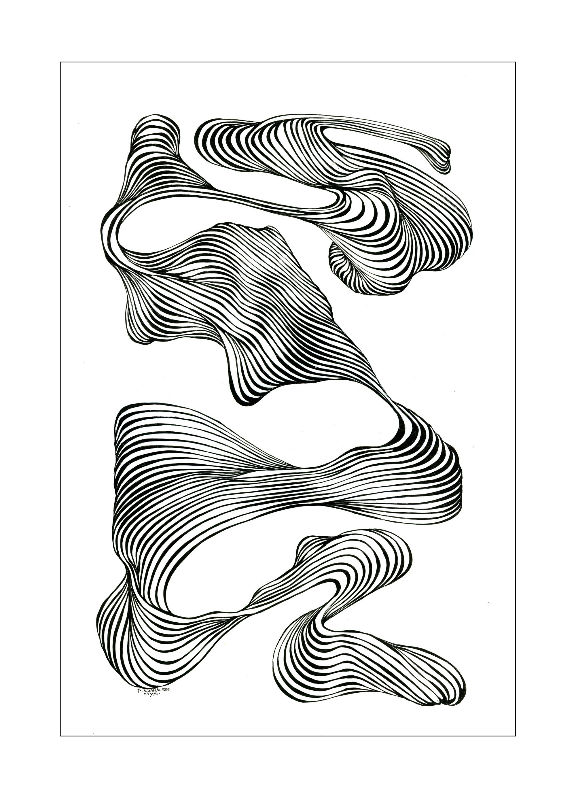 Lines Phenomenon XIX, Original, Handmade Art, Pen Drawing, Drawing With ...