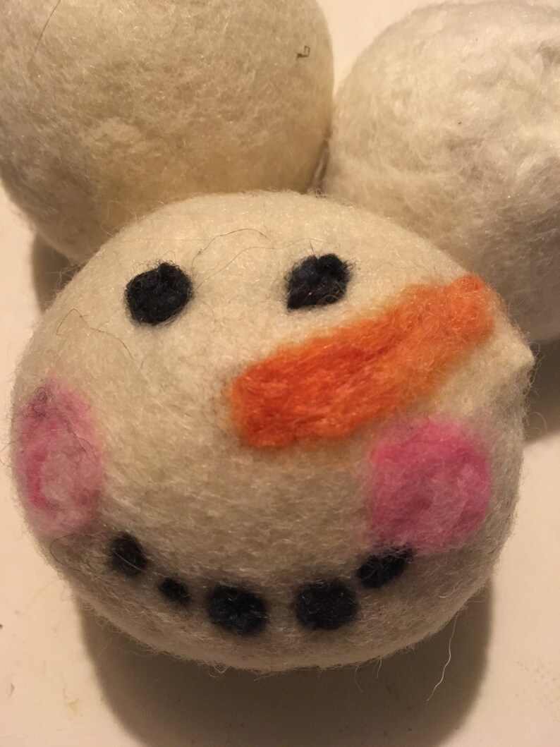 Fancy Snowman Gift Set Wool Dryer Ballsset of 3 - Etsy