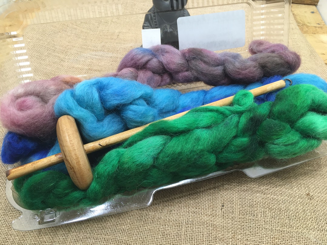 Complete Drop Spindle Kit - Hand Made and Stained Drop Spindle, Hand ...