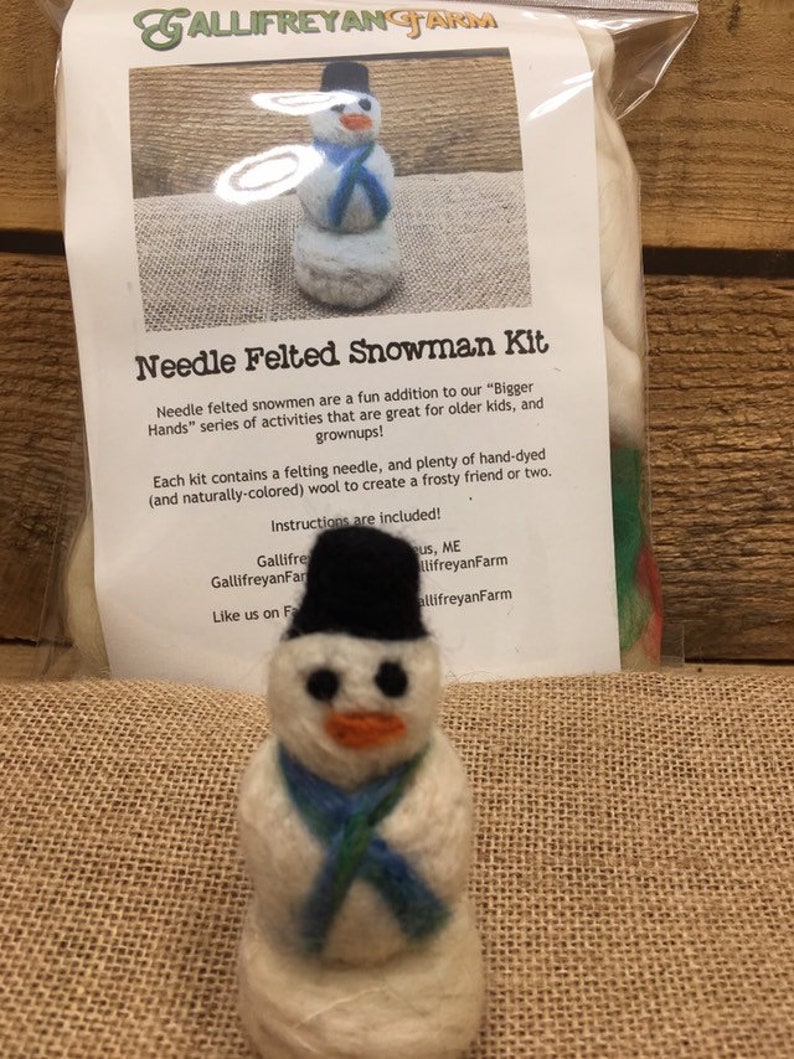 Snowman Needle Felting Kit - Etsy