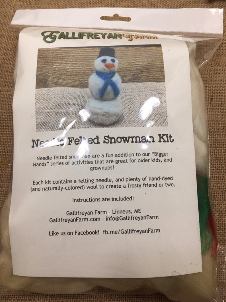 Snowman Needle Felting Kit - Etsy