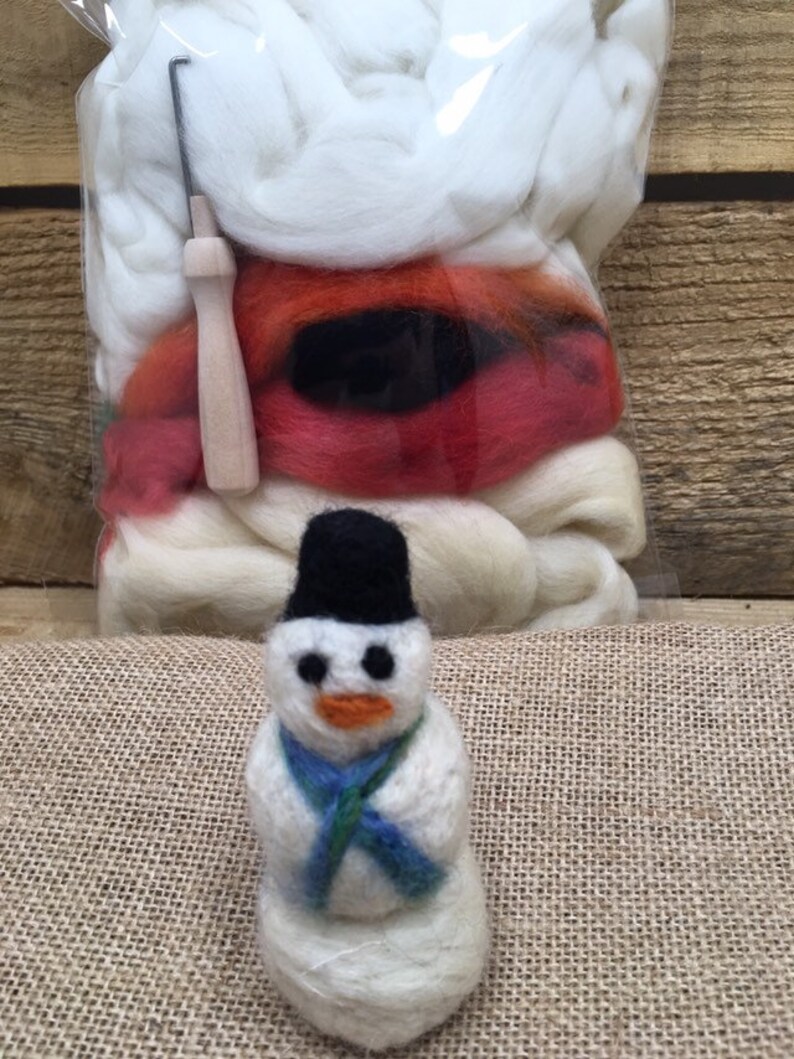 Snowman Needle Felting Kit - Etsy