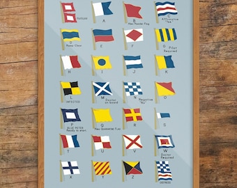 Phonetic Alphabet Signal Flag 8x10, 11x14 Print - Etsy