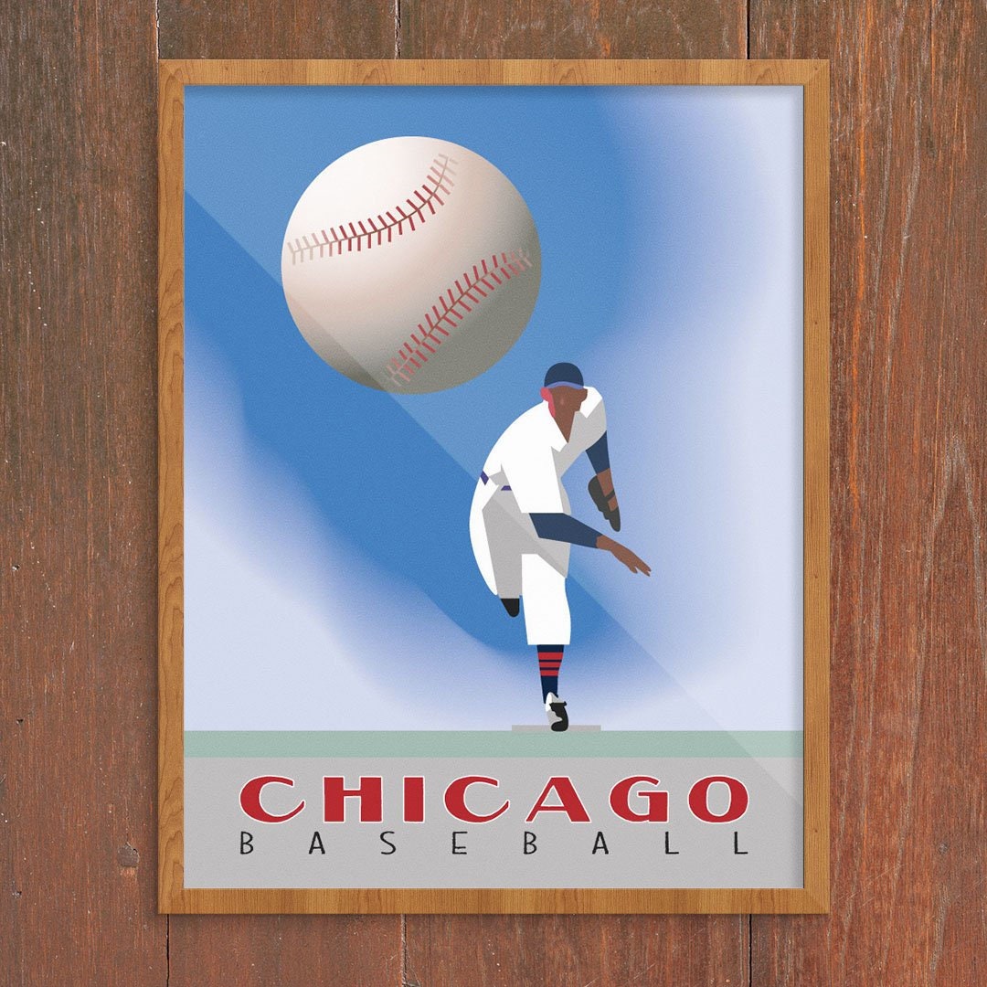 Chicago Baseball Pitcher Print - Etsy
