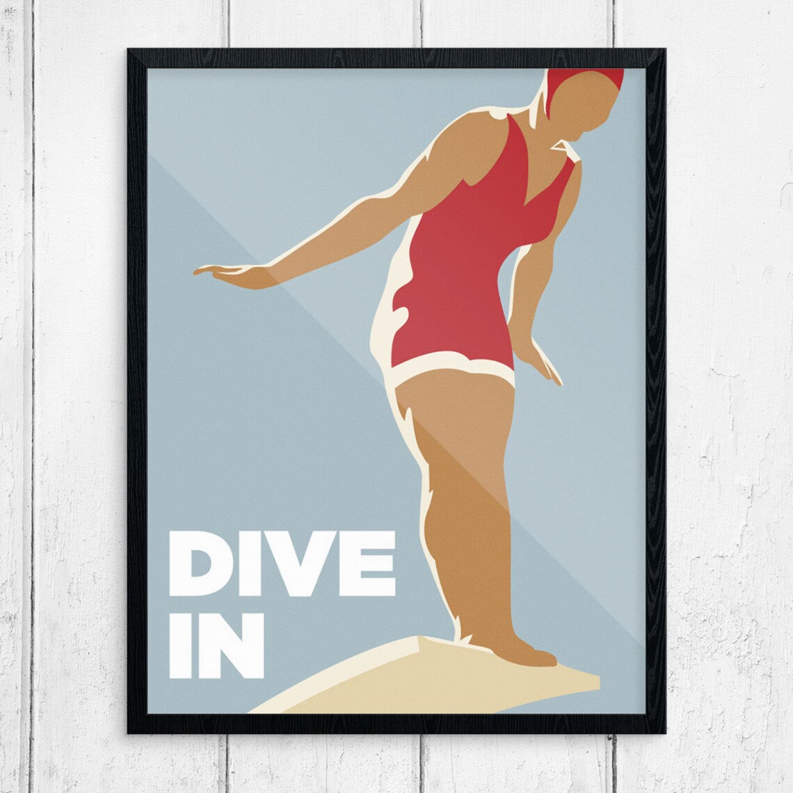 Dive in Woman Diver Print - Etsy