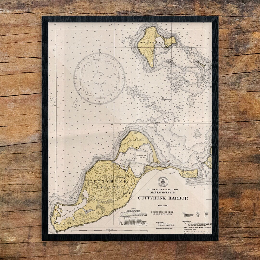 Cuttyhunk Island 1939 Nautical Chart Print - Etsy
