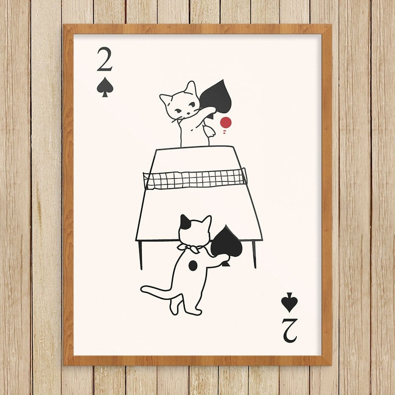 Playing Ping Pong Poster - Etsy