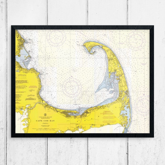 Cape Cod Bay Nautical Chart Print - Etsy