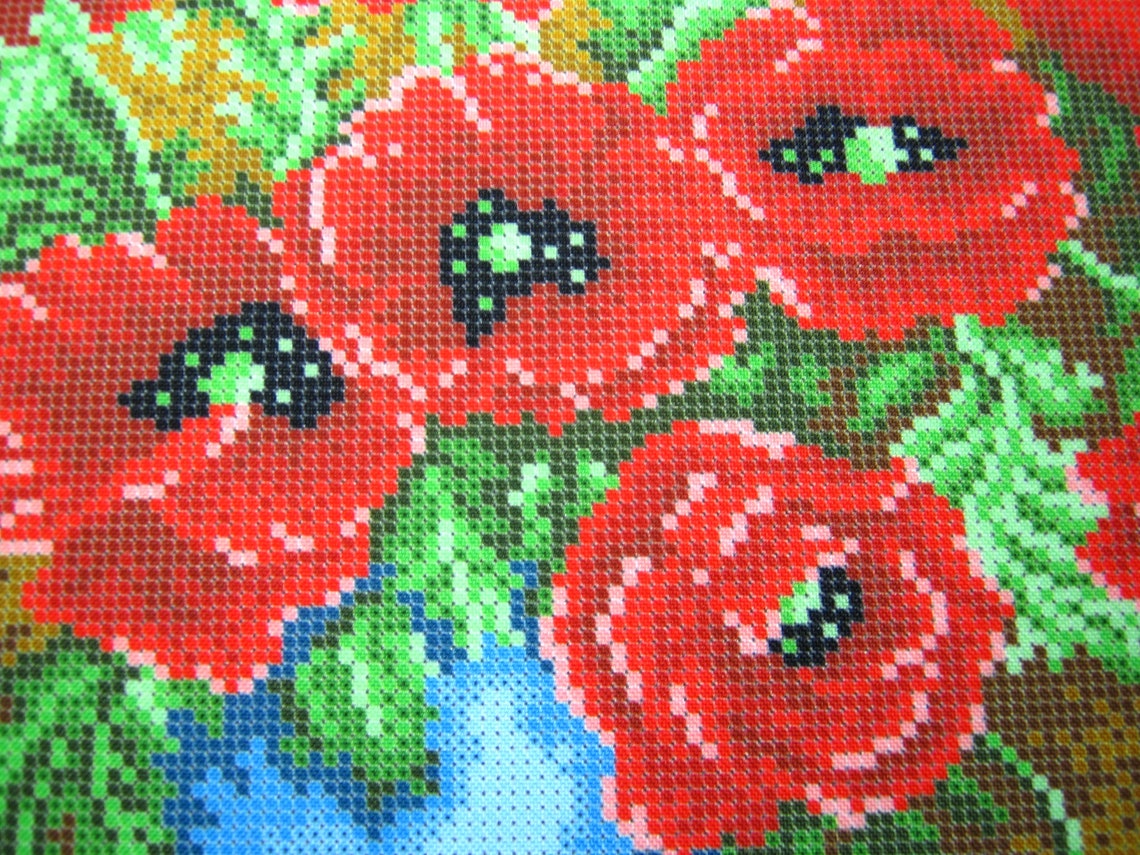 Red Poppy. Bead Embroidery Kit DIY Kit Embroidery Pattern - Etsy