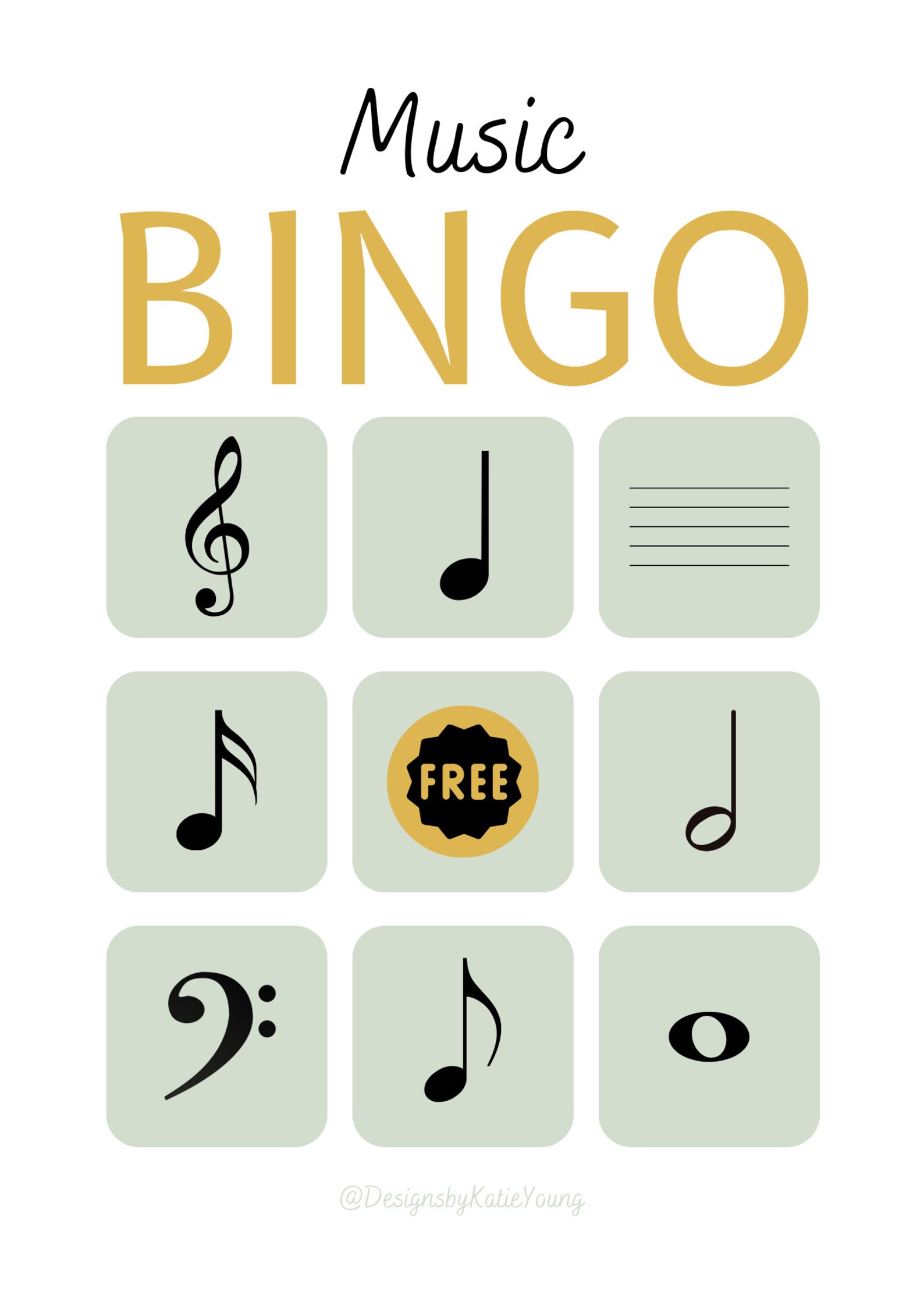 Music Bingo for Beginners - Etsy
