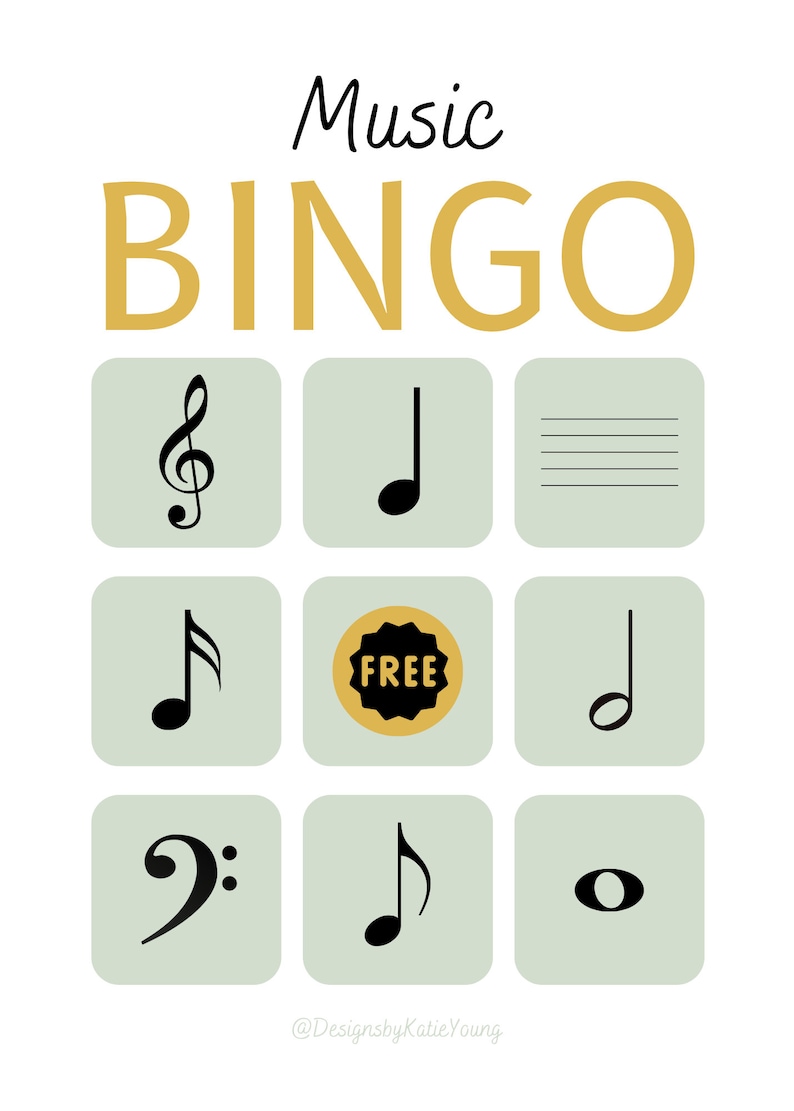 Music Bingo for Beginners - Etsy