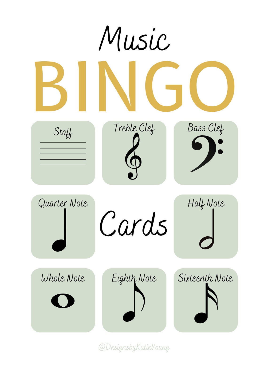 Music Bingo for Beginners - Etsy