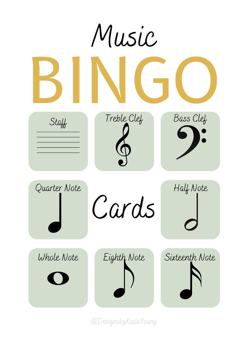 Music Bingo for Beginners - Etsy