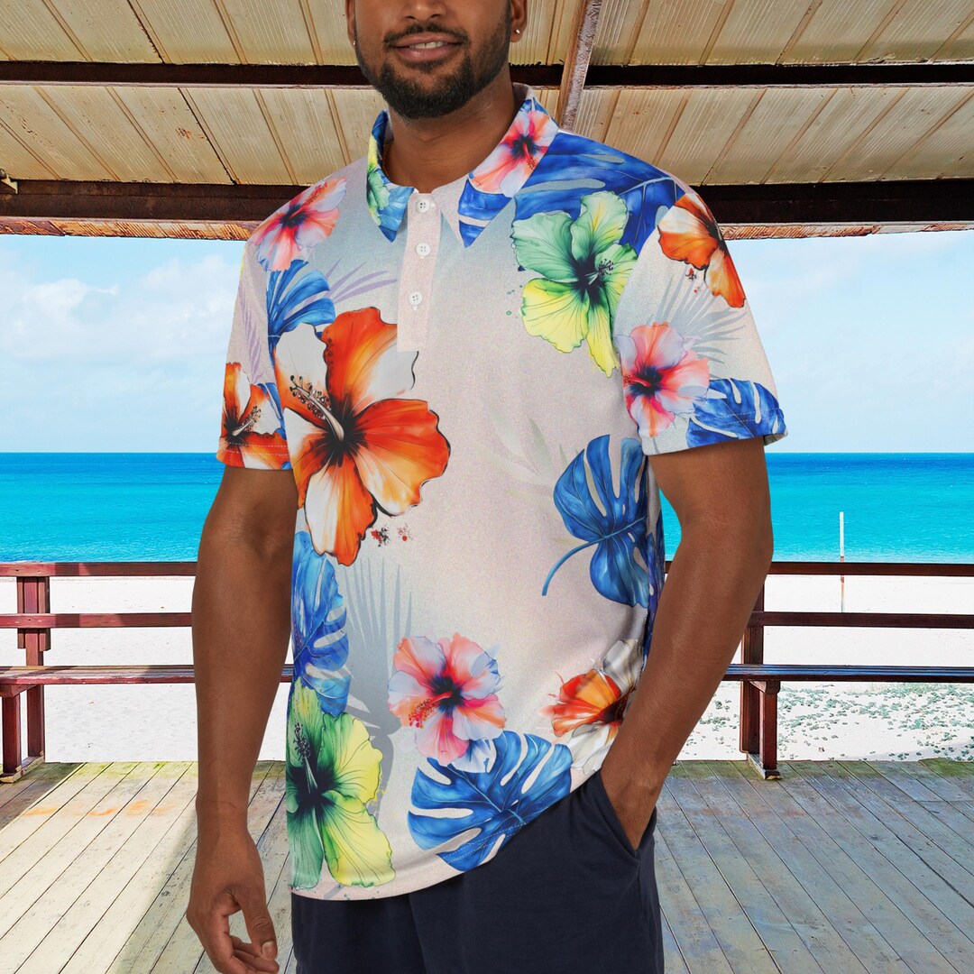 Tropical Polo Shirt, Casual, for Her, for Him, Gift, Golf Polo ...