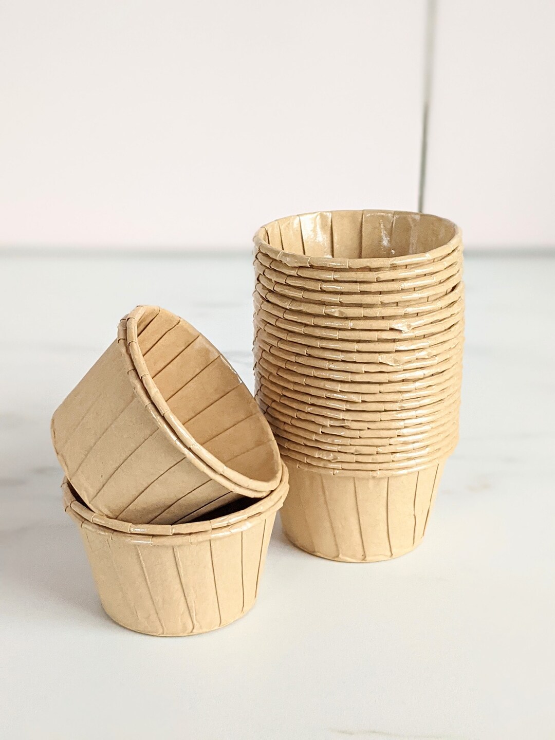 Muffin Paper Cupcake Cases Baking Cups, Pleated Manila Mini Baking Cups ...
