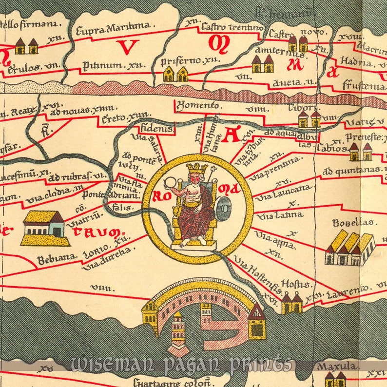 Tabula Peutingeriana the Peutinger Map Pagan & Historical - Etsy