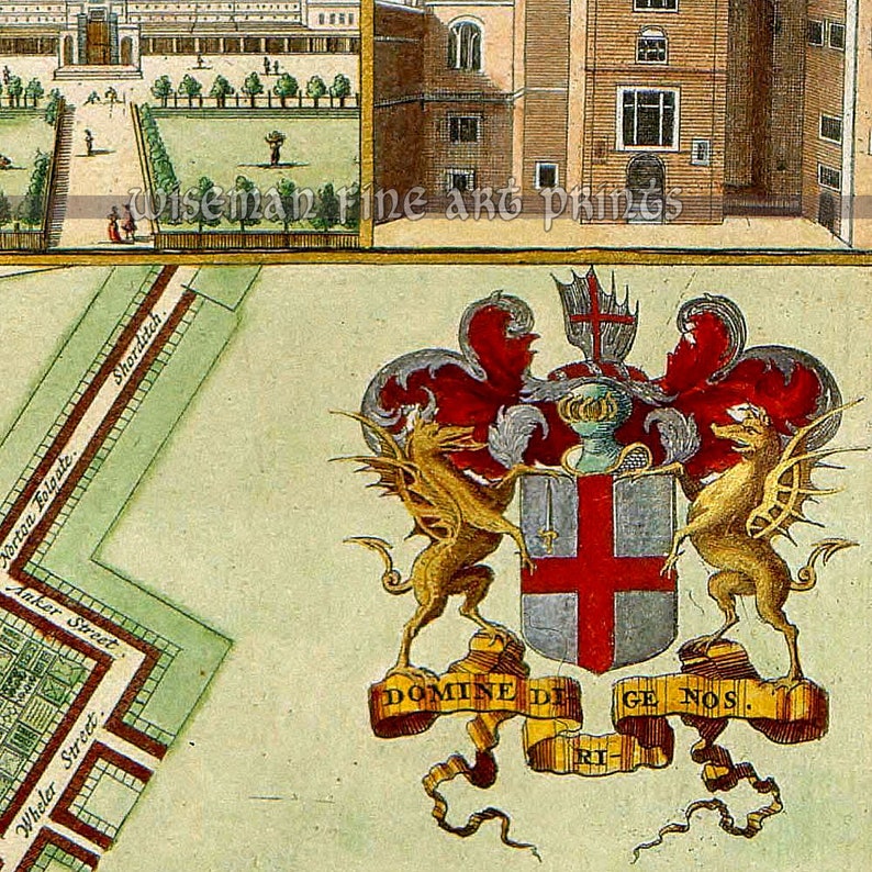 17th Century Map of London, by Wenceslaus Hollar (ca. 1688) - United ...