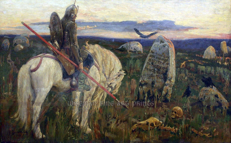 Viktor Mikhailovich Vasnetsov: A Knight at the Crossroads - Etsy