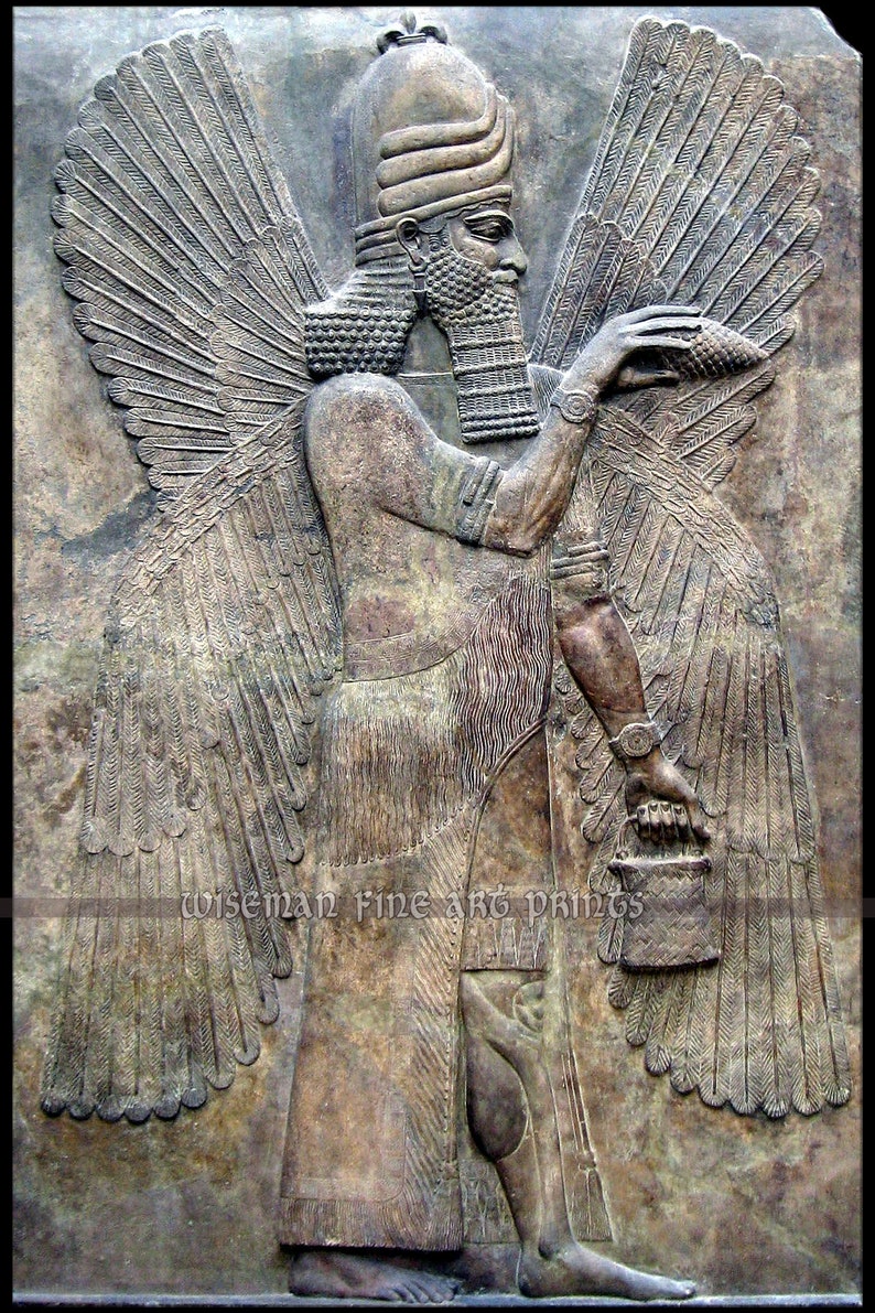 Marduk Mesopotamian Stone Relief Pagan & Sacred fine art | Etsy