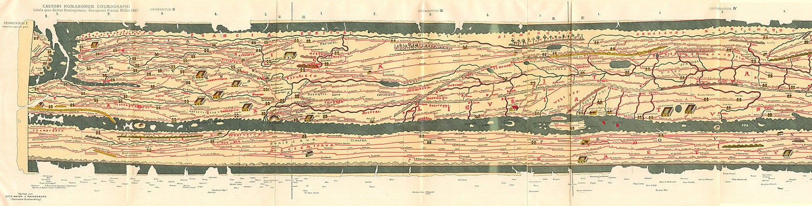 Tabula Peutingeriana the Peutinger Map Pagan & Historical - Etsy