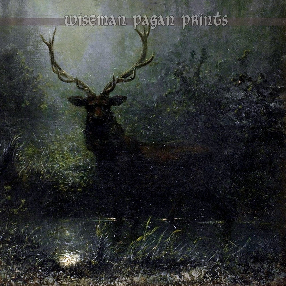 Eugen Krüger: Deer Stag hjort Pagan & Sacred Fine Art - Etsy