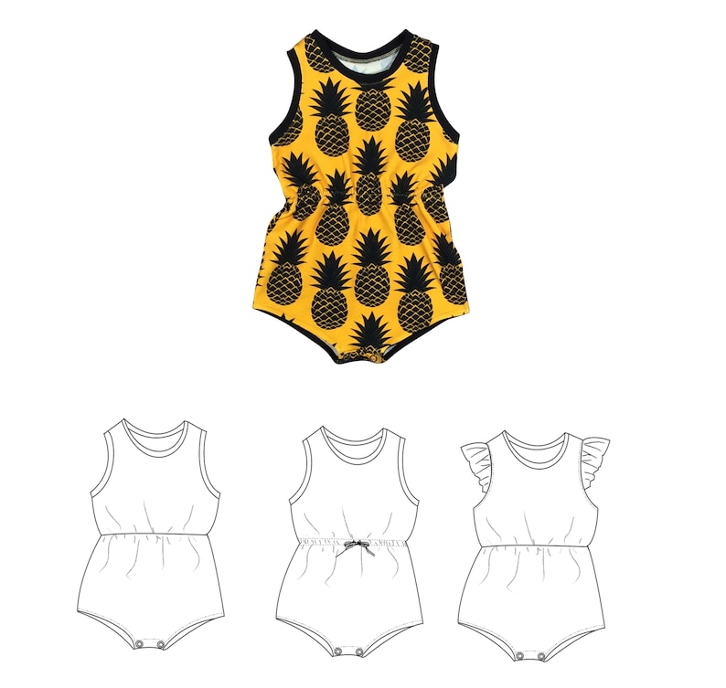 Summer romper pattern kids romper sewing pattern | Etsy