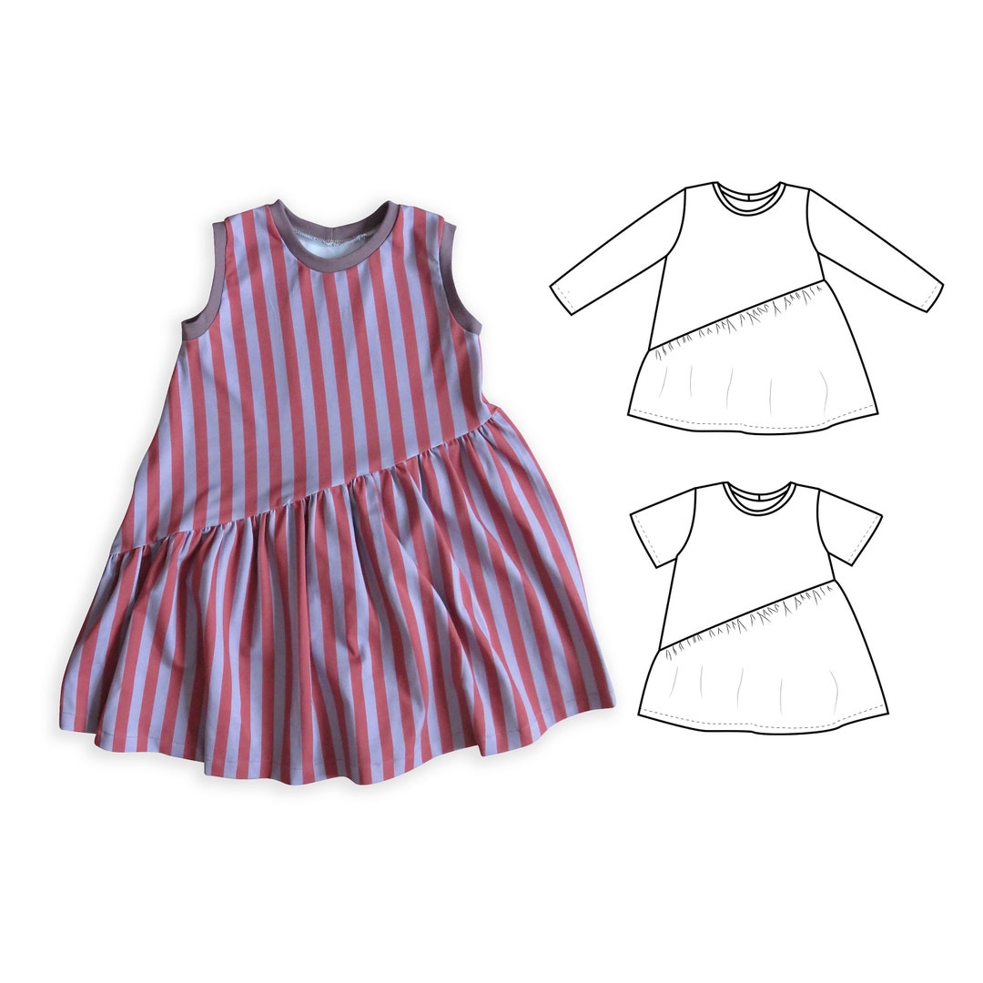 Freestyle Dress, Kids Dress With a Diagonal Waistline, Baby to 12 Years ...