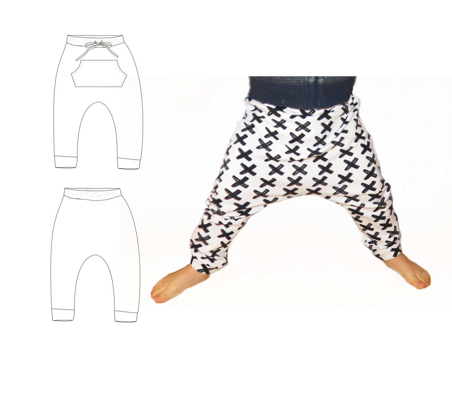 Harem Pants Pattern Baby Harem Pants Sewing Pattern Pdf - Etsy