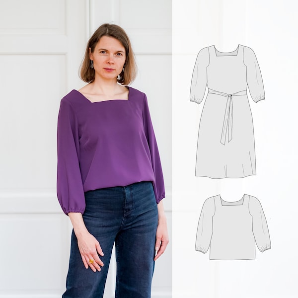 Square Neck Pattern - Etsy