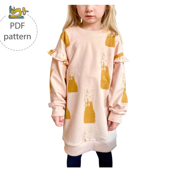 Girls Sweatshirt Dress Pattern - Etsy