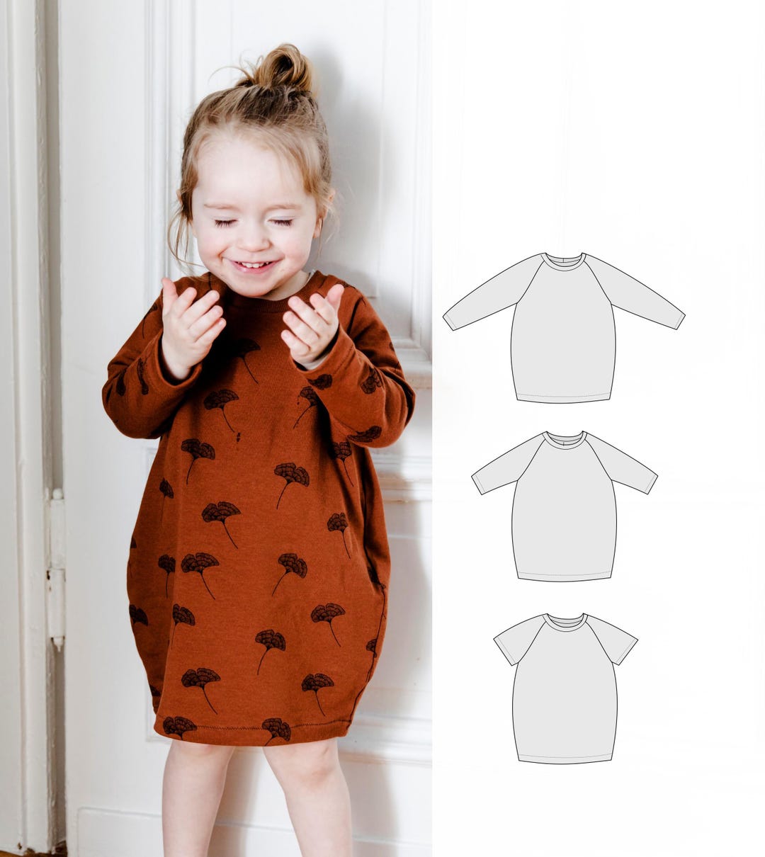 Cocoon Dress Sewing Pattern, Girls Dress Sewing Pattern, Sweatshirt ...